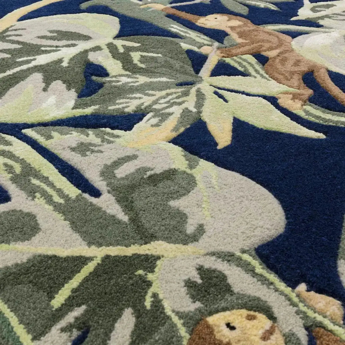 Monkey Jungle Floral Rug – Rida Handloom